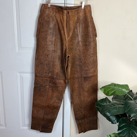 Forenza | Pants & Jumpsuits | Vintage Forenza High Waist Brown Trousers Leather Pants | Poshmark
